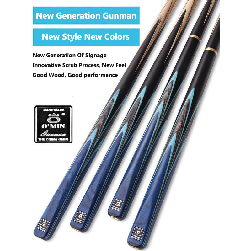 OMIN Gunman Snooker Cue – Pro Quality Stick Black & Blue Edition With ...