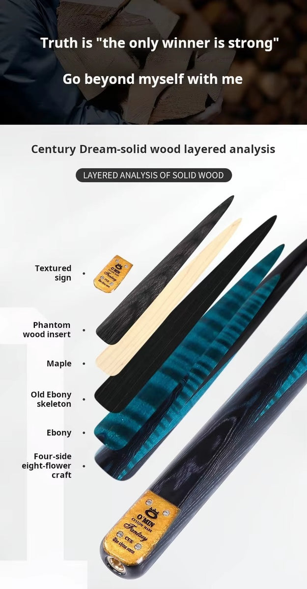 Omin Mystery Dream 3/4 Jointed Professional Snooker Cue 10mm – Century ...